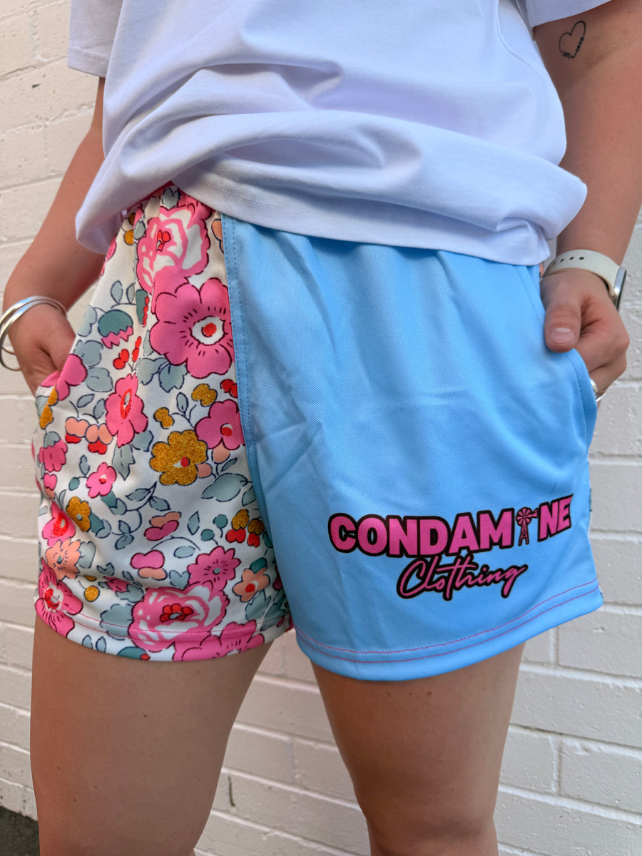 Adults CC Rugby Shorts - Blue & Green | Condamine Clothing